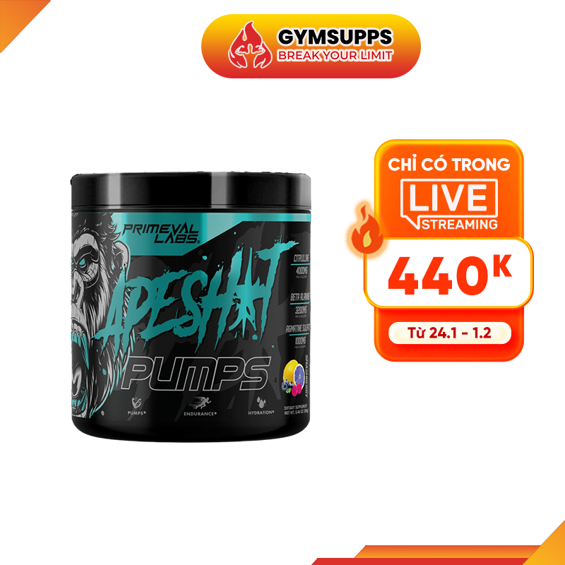 Primeval Labs Ape Shit Pumps Pre Workout - Tăng Sức Mạnh Không Caffeine ...