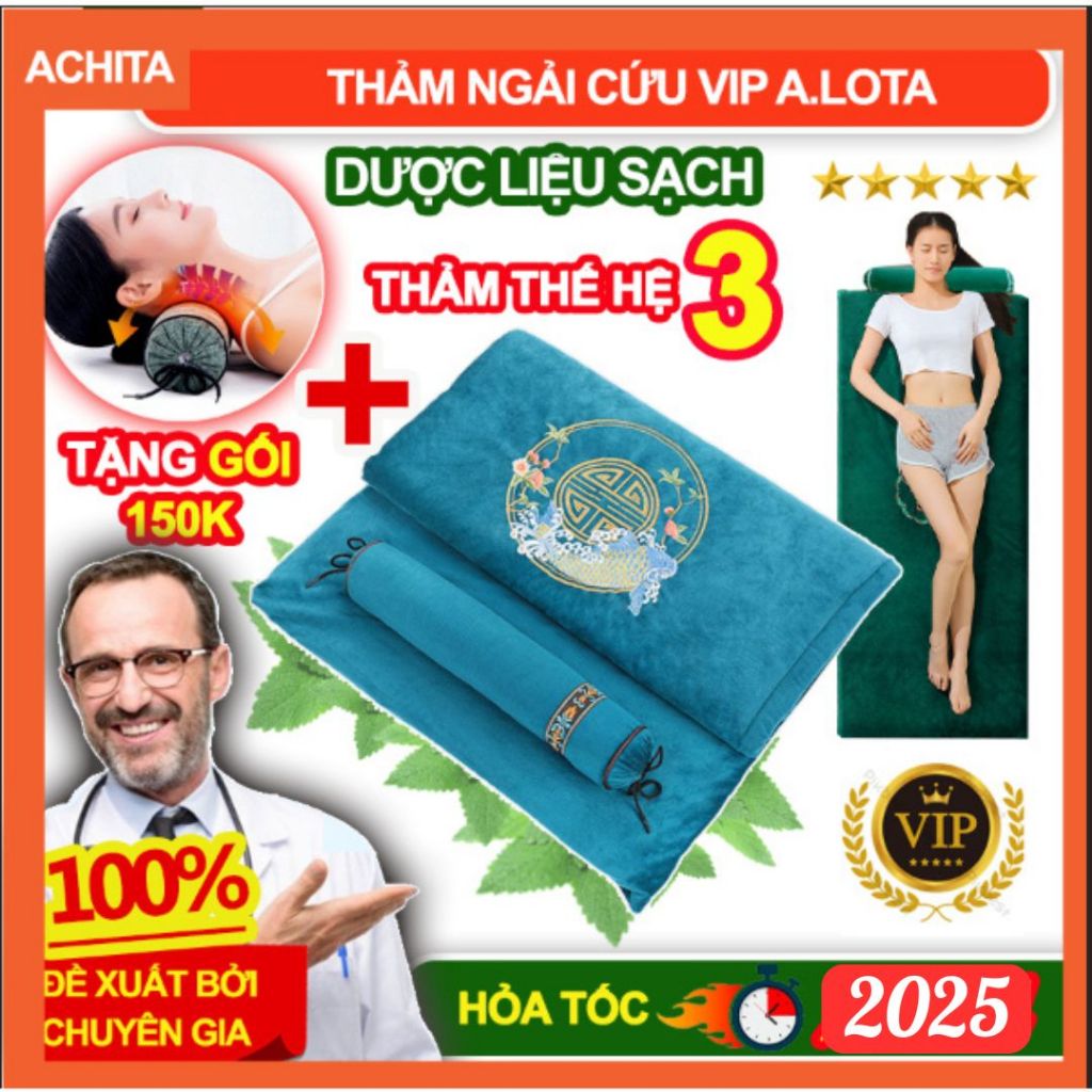Thảm ngải cứu đông y chính hãng ALOTA T15 sưởi điện lõi 18 loại thảo ...