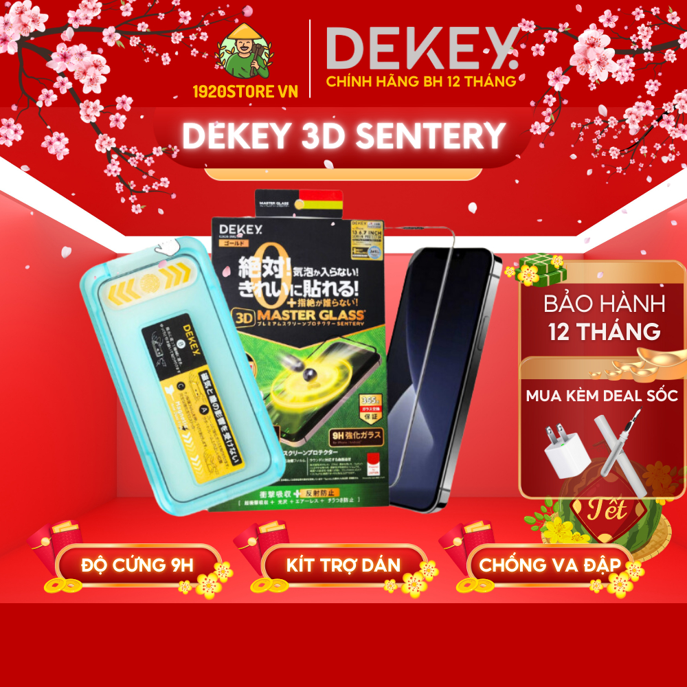 Kính Cường Lực DEKEY SENTERY 9H 3D Master Glass Kèm Khung Dán Tích Hợp ...