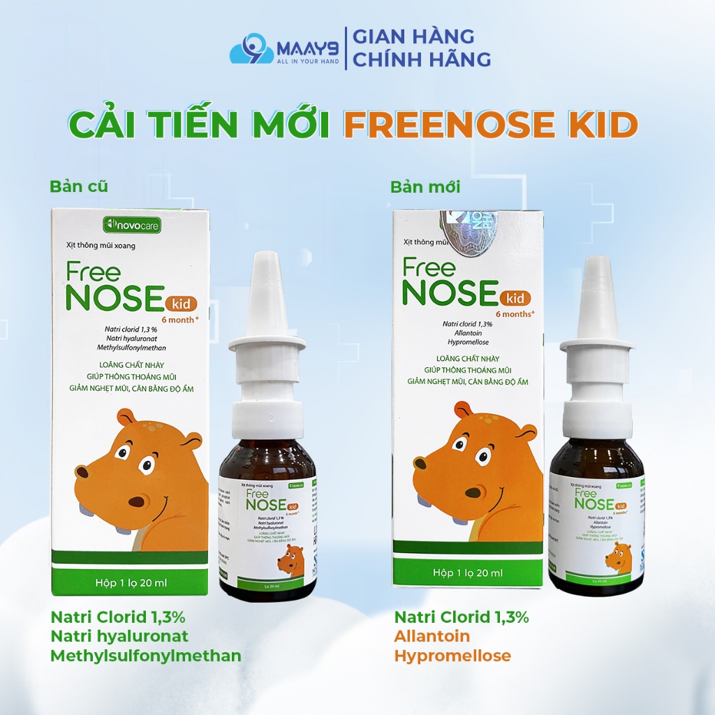 Xịt mũi Novocare Freenose nước muối ưu trương giảm ngạt mũi, chảy nước ...
