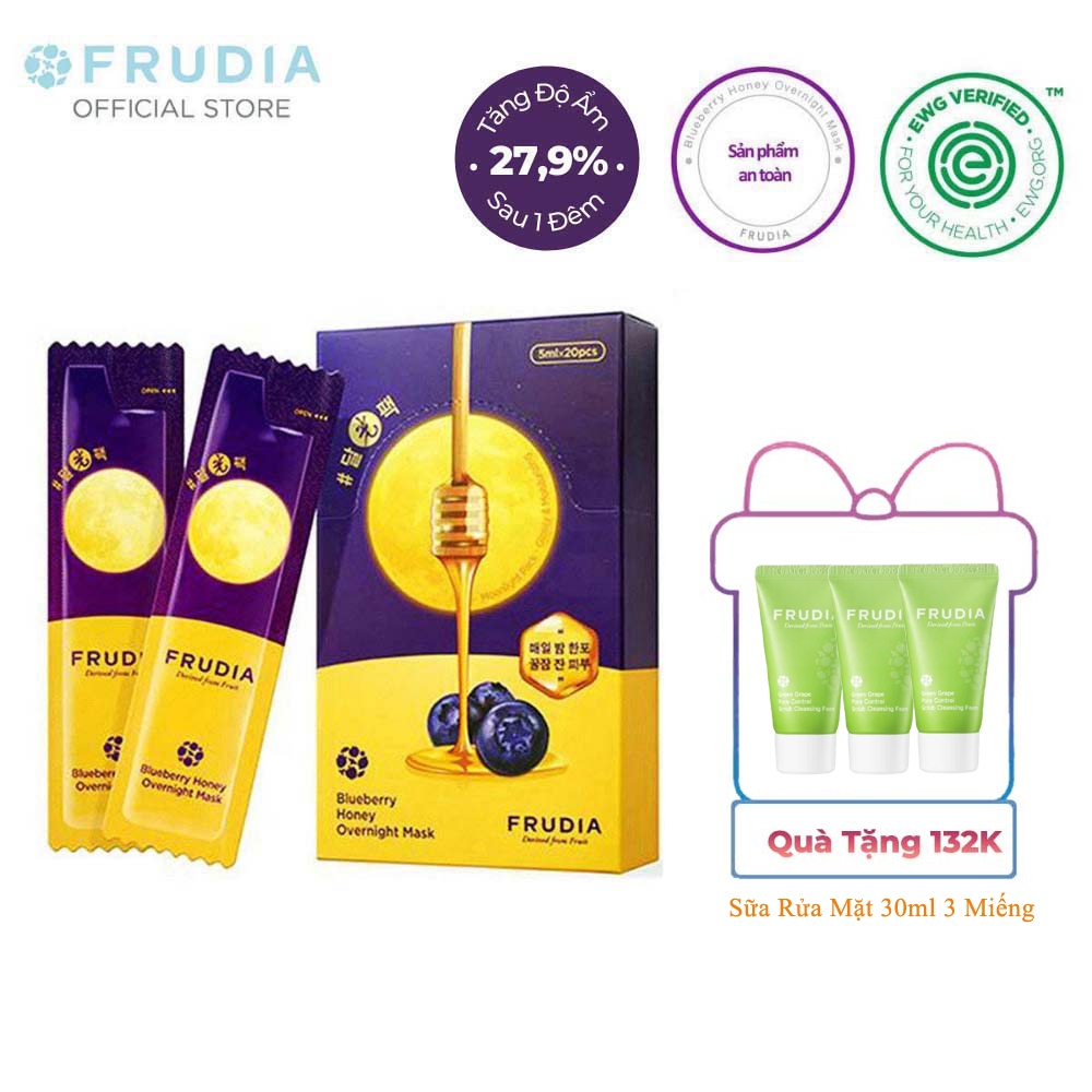 [Tặng 132k] 20 Gói Mặt Nạ Ngủ Cấp Ẩm Việt Quất Mật Ong Frudia Blueberry ...