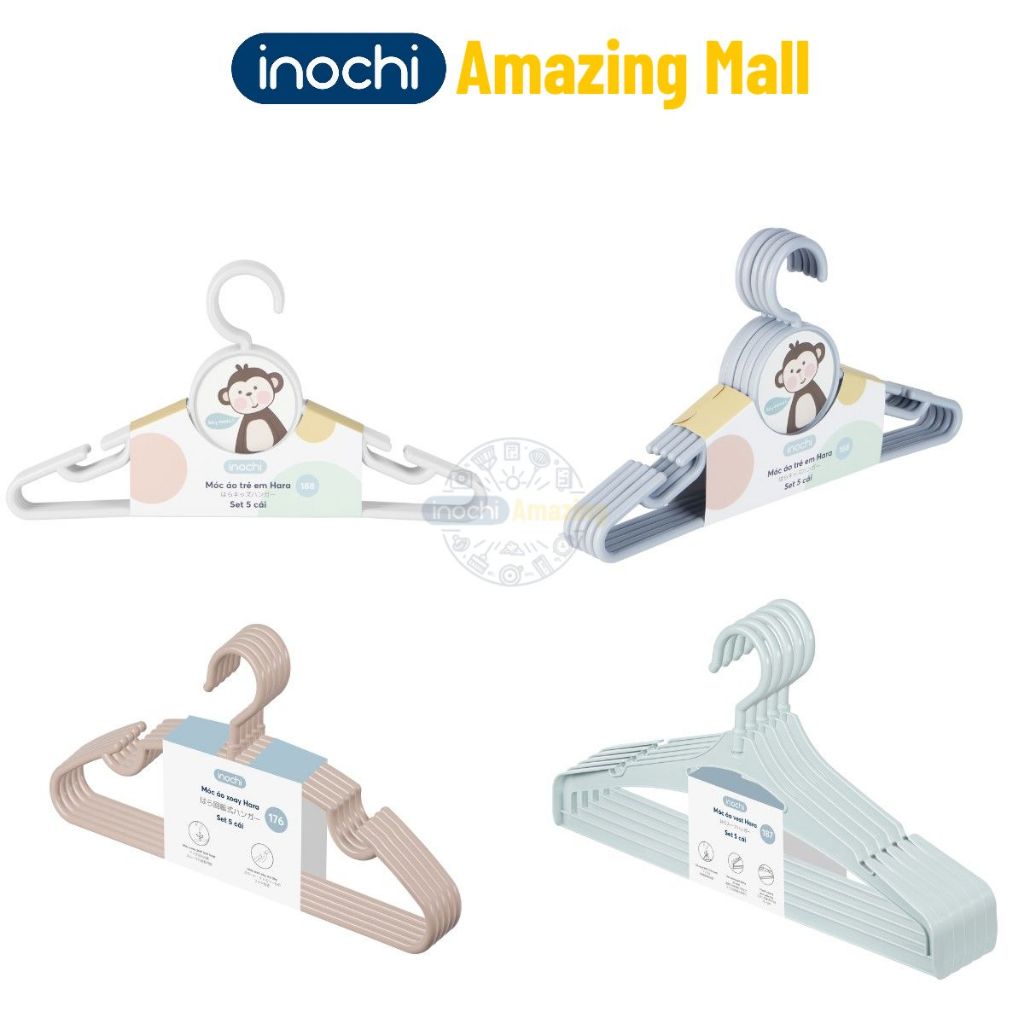 Móc áo đầm, móc áo xoay chống trượt, móc áo trẻ em Inochi Hara nhựa PP ...