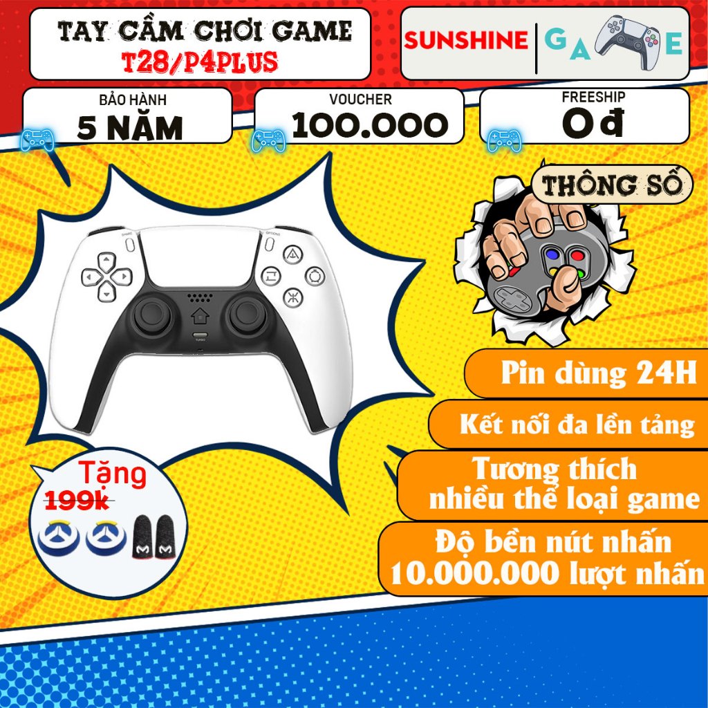 Tay cầm chơi game Fifa Online 4 PS5 - P4 Plus, Tay cầm Bluetooth Dành Cho LapTop, PC, SmartPhone ...