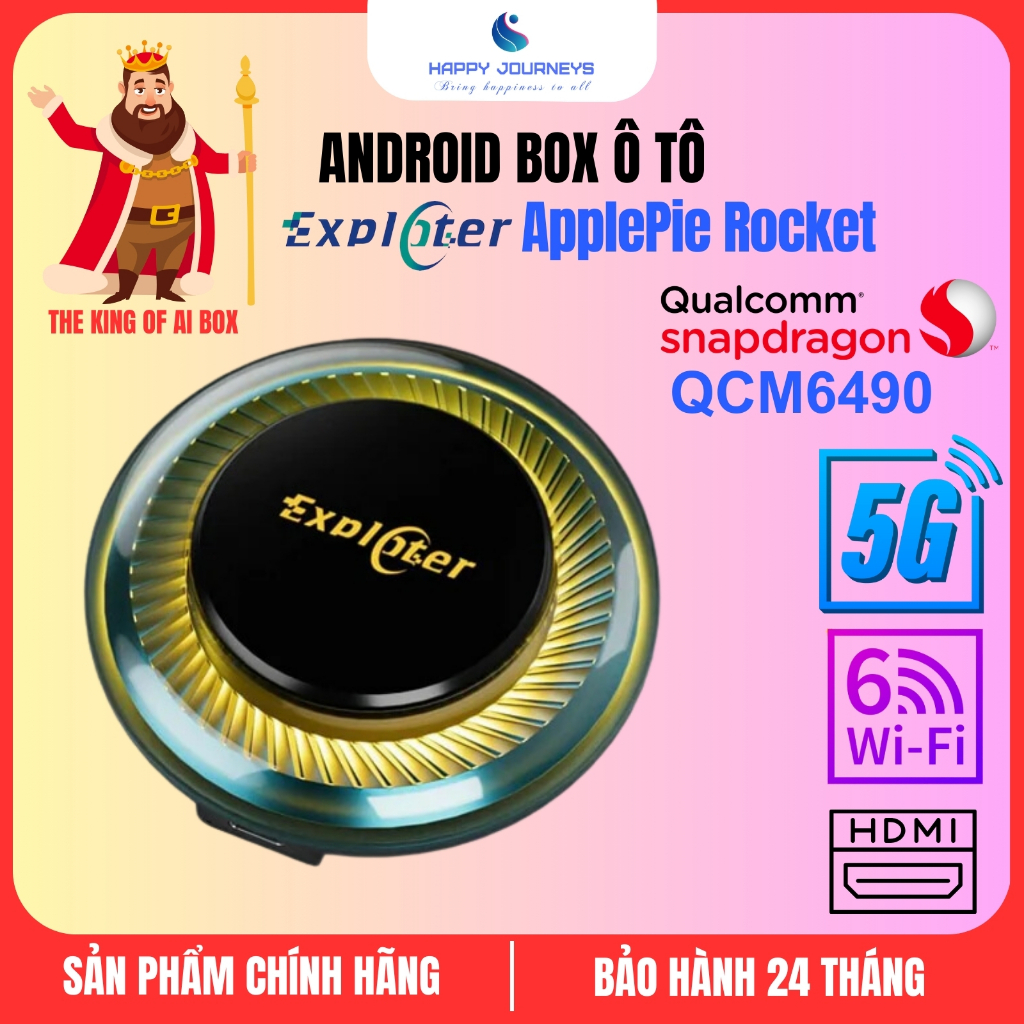 Android box ô tô 5G WiFi 6, chip QC6490 2.7GHZ, bộ nhớ 8GB/128GB ...