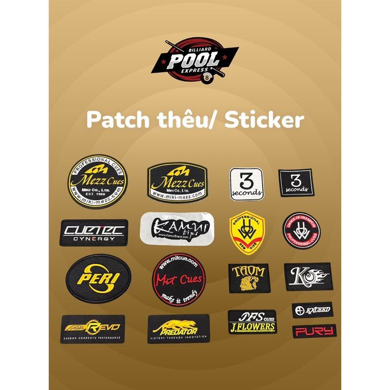 Sticker Billiard Sticker Bida Patch thêu logo các hãng Billiards ...