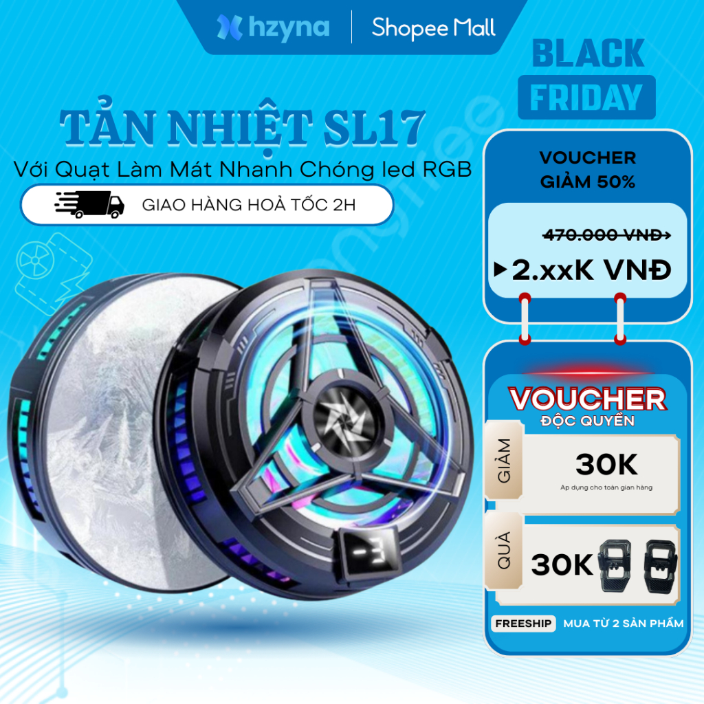 Sò lạnh SL17 quạt làm mát gaming Quạt tản nhiệt điện thoại làm mát điện thoại và iPad dùng cho ...