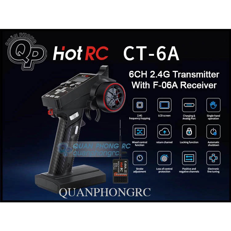Tay Điều Khiển HOTRC CT-6A 6CH 2.4G FHSS RC Transmitter Cho Xe Và Tàu ...