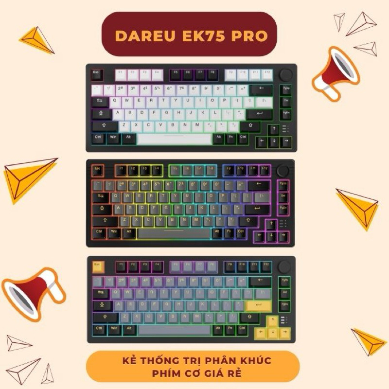 Bàn phím cơ Dareu 2nd EK75 - EK75 Pro - EK98 Pro - EK87v2 - EK1280s v2 ...