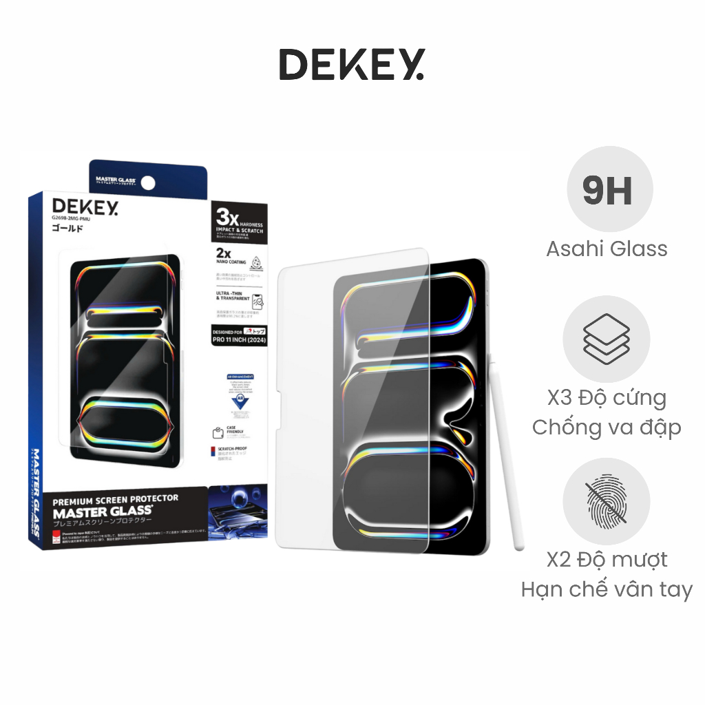 Kính Cường Lực Máy Tính Bảng DEKEY Master Glass Premium 9H Cho Air/Pro ...