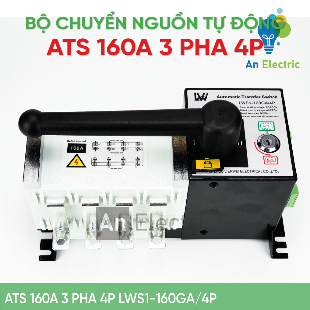 Thiết bị chuyển nguồn tự động ATS 160A 3 pha 4P LWS1-160GA/4P chuẩn ...