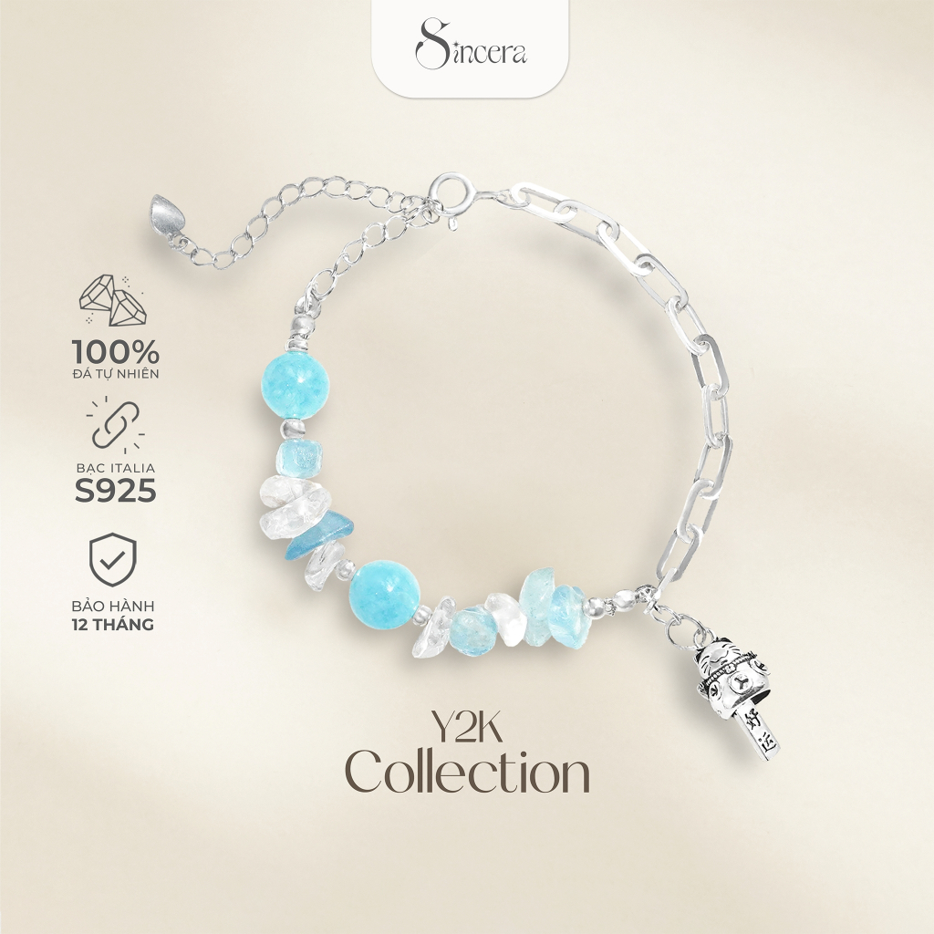 [5 MỆNH] Vòng Tay Bạc Nữ SINCERA - Y2K - Vòng Tay Đá Phong Thuỷ Charm Bạc s925 - Lắc Bạc Nữ Đá ...
