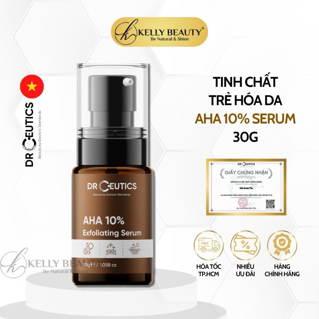 Tinh Chất Trẻ Hóa Da DrCeutics AHA 10% Exfoliating Serum | Kelly Beauty | Shopee Việt Nam
