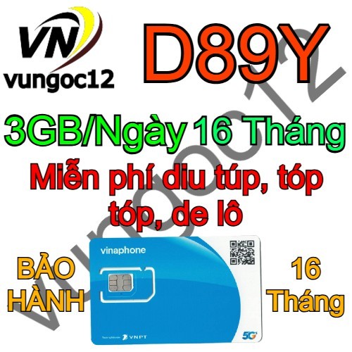 SIM 5G VINA BIG50Y VD89P D159V U1500 GV89 4GB/NGÀY 12TD49 12VD120M ...