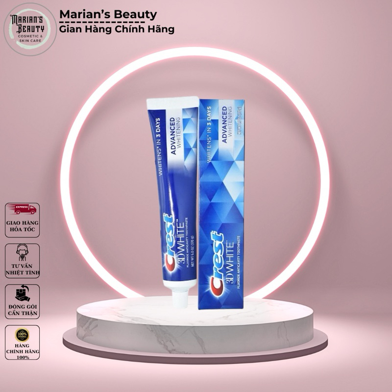 Kem đánh răng Crest 3D White Advanced Whitening 147gr Mẫu Mới | Shopee Việt Nam
