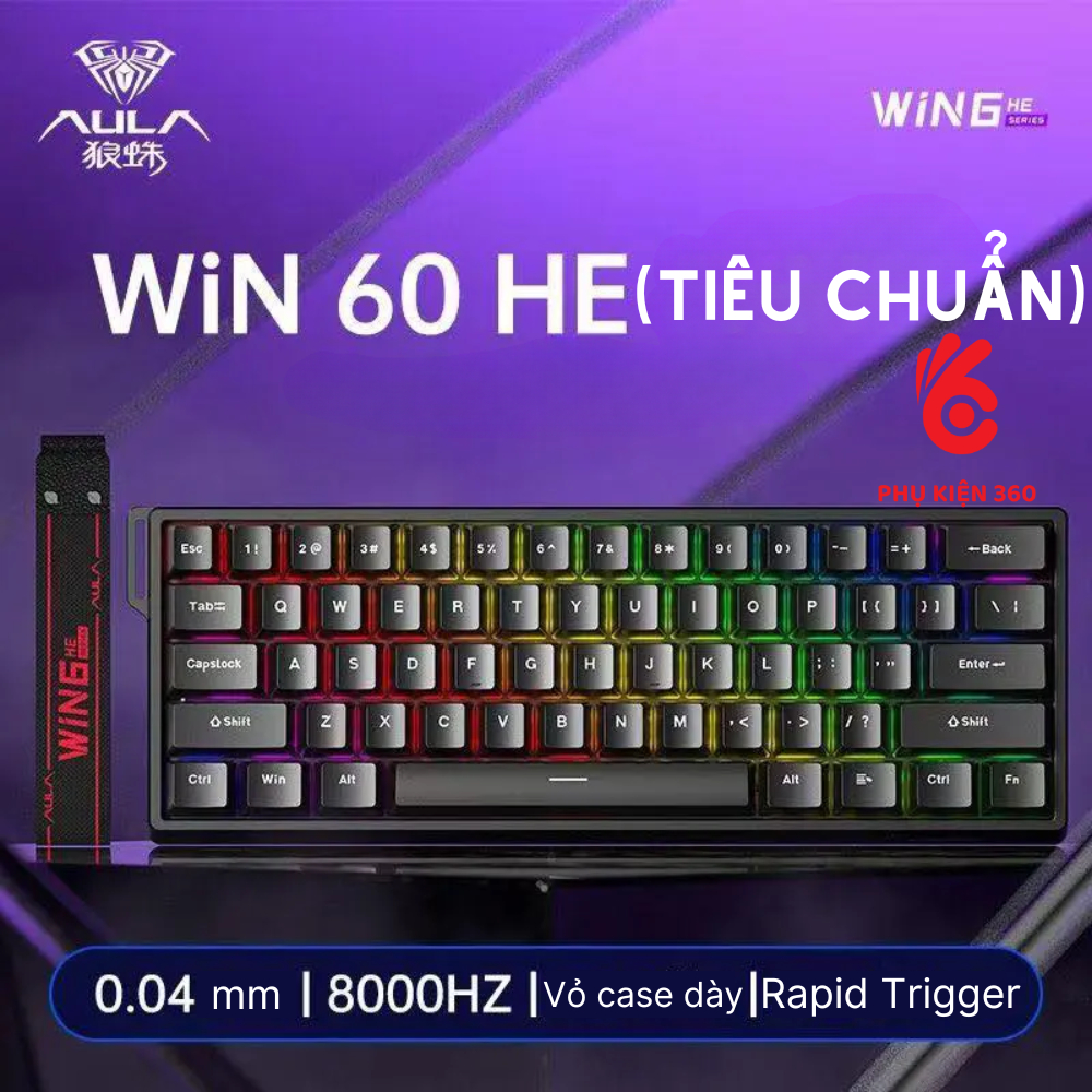 Bàn phím cơ gaming có dây Aula Win60/Win68 - Hỗ trợ Rapid Trigger - LED ...