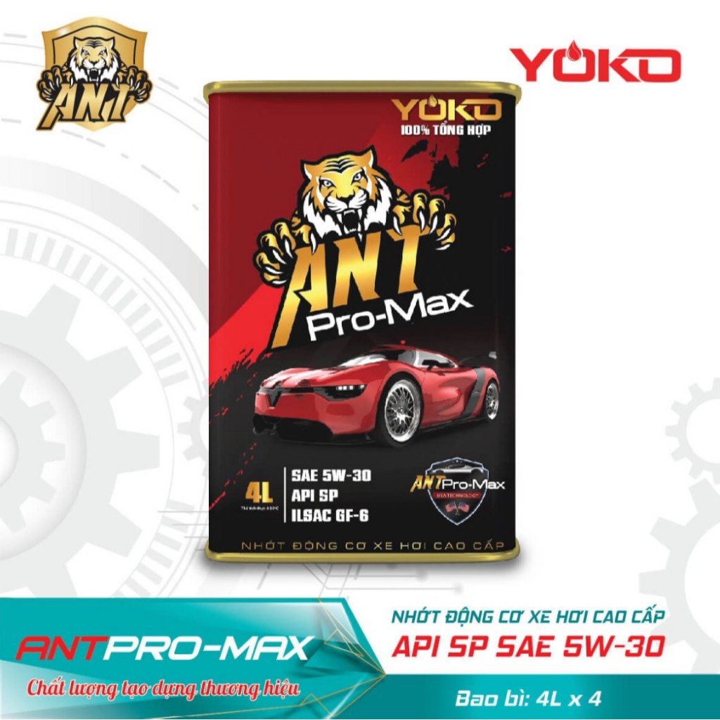 🚖 Nhớt Yoko xe ô tô máy xăng vừa và nhỏ - Cấp nhớt 5W-30, nhớt tổng hợp 100% _ Ant Pro Max ...