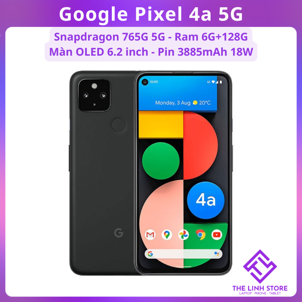 Điện thoại Google Pixel 4a 5G ram 6G 128G - Snapdragon 765 5G màn OLED ...