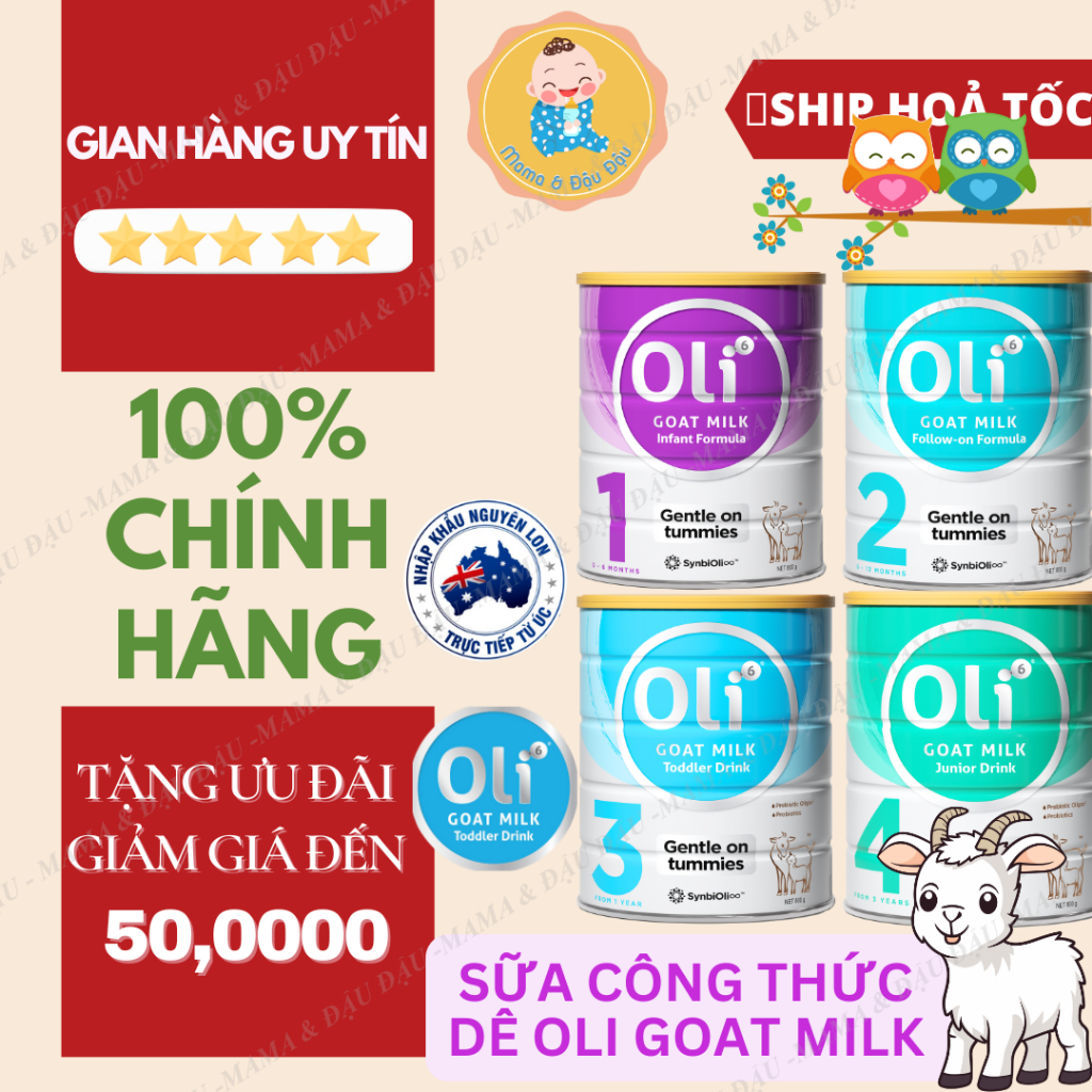 [Date 2026] Sữa Công Thức Dê OLI6 Goat Milk lon 800g cho bé từ sơ sinh | Shopee Việt Nam