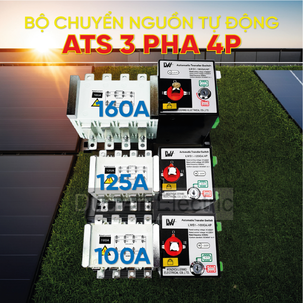Thiết bị chuyển nguồn tự động ATS 100A/125A/160A 3 pha 4P LWS1 chuẩn ...
