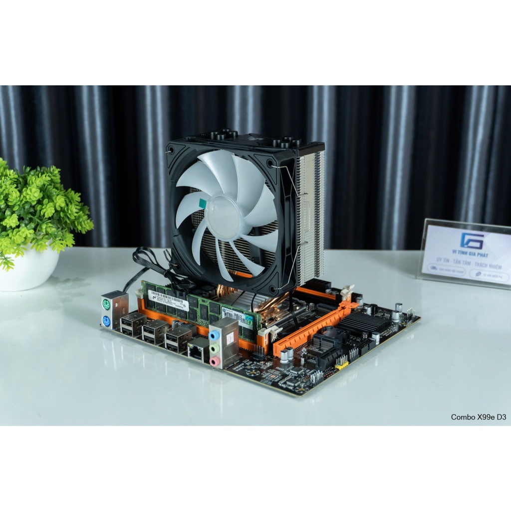 Combo X99 + CPU 2637 V3 + Ram4 16G + Fan K400 CPU xung cao chiến Game ...