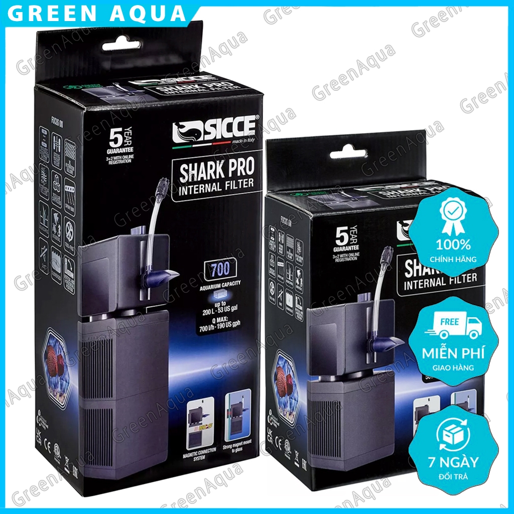 [BH 03 năm] Máy lọc góc SICCE - Shark PRO Internal Filter làm sạch nước ...