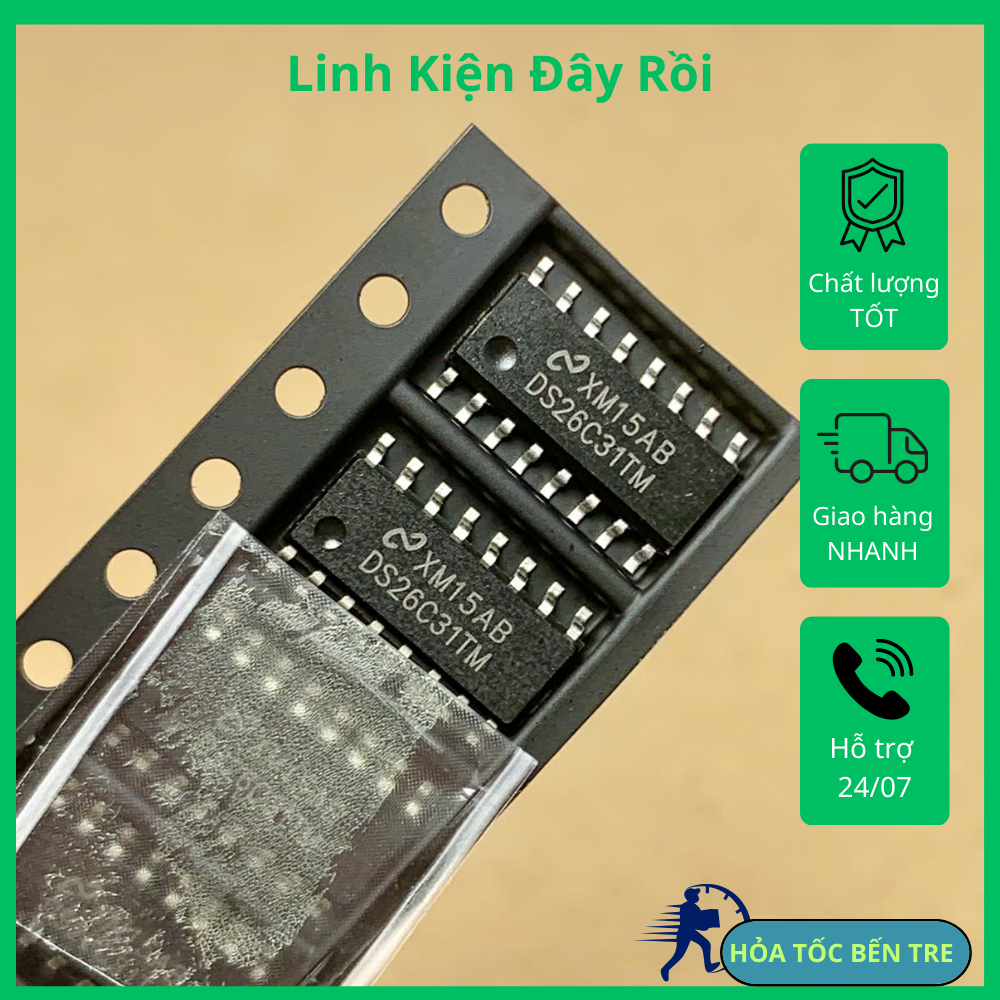 DS26C31TM DS26C31TMX/NOPB 26C31 DS26C31TMX IC giao tiếp RS-422 SOP-16 ...