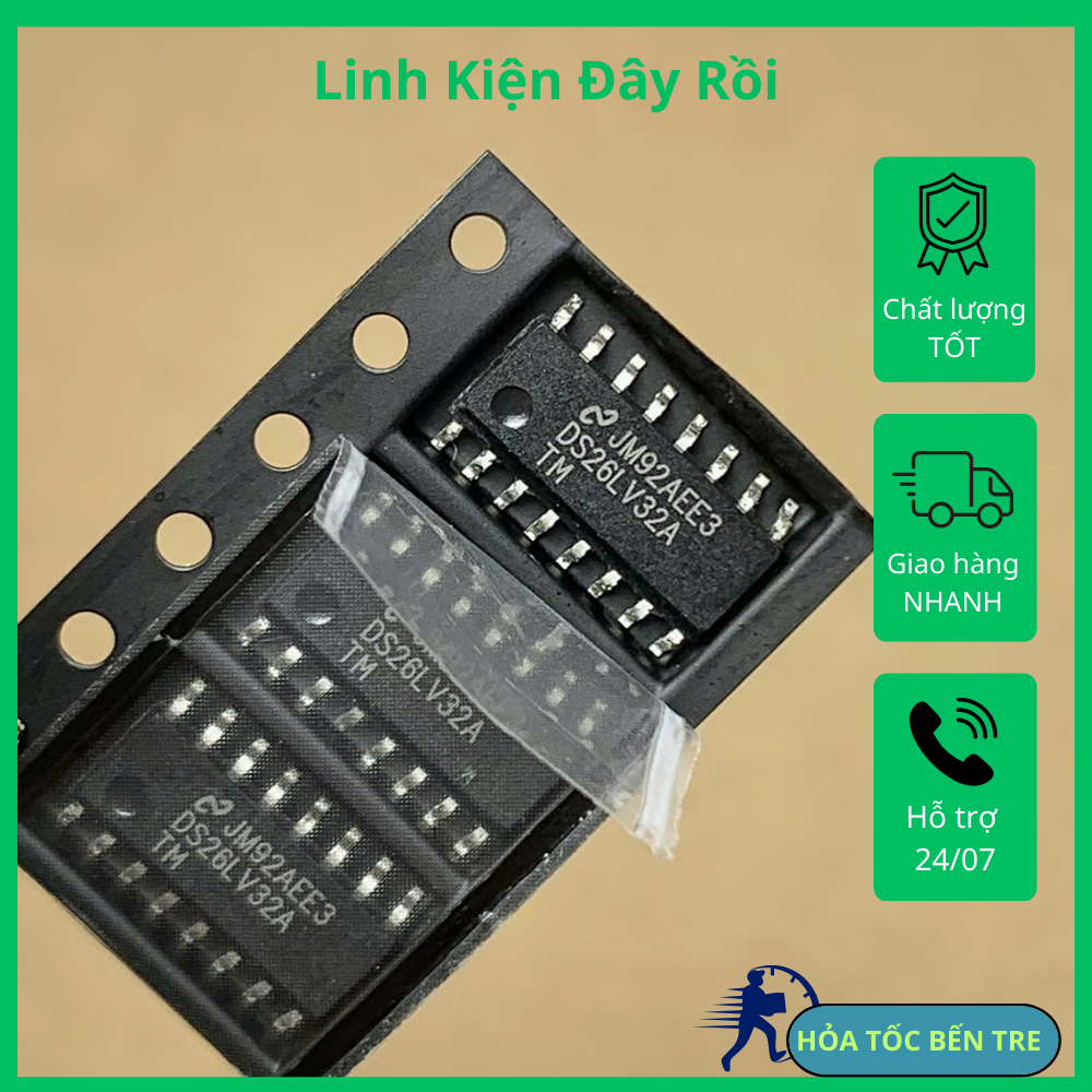 DS26LV32A DS26LV32AT SOP-16 bộ thu dòng vi sai Quad CMOS nâng cao ...