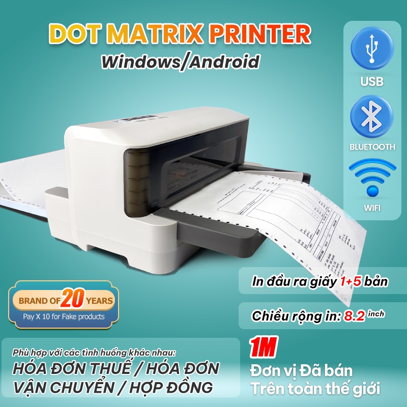 Dot Matrix Printer 1+5 Copies Carbon Paper Fast Shipping Tax Invoice ...