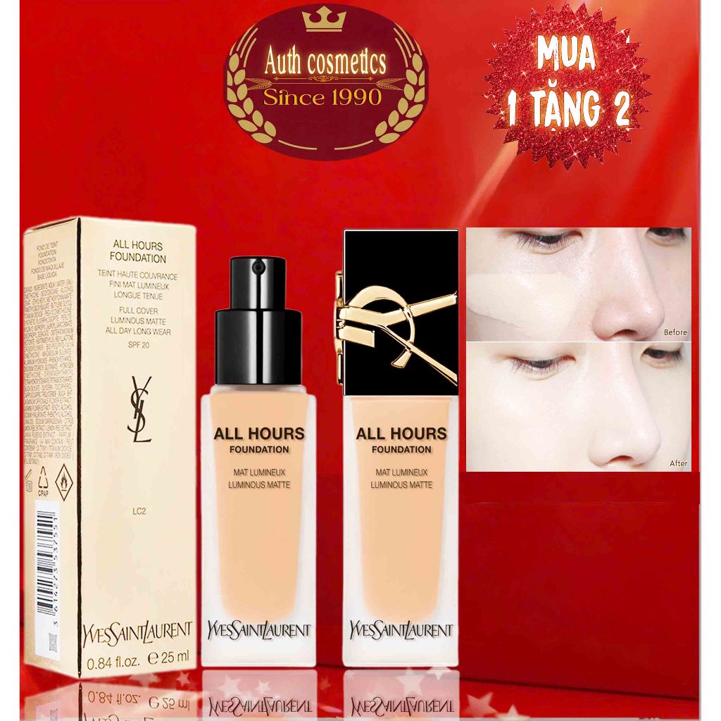 New - 2024 Kem nền YSL All Hours Luminous Matte Foundation kem lót nền ...