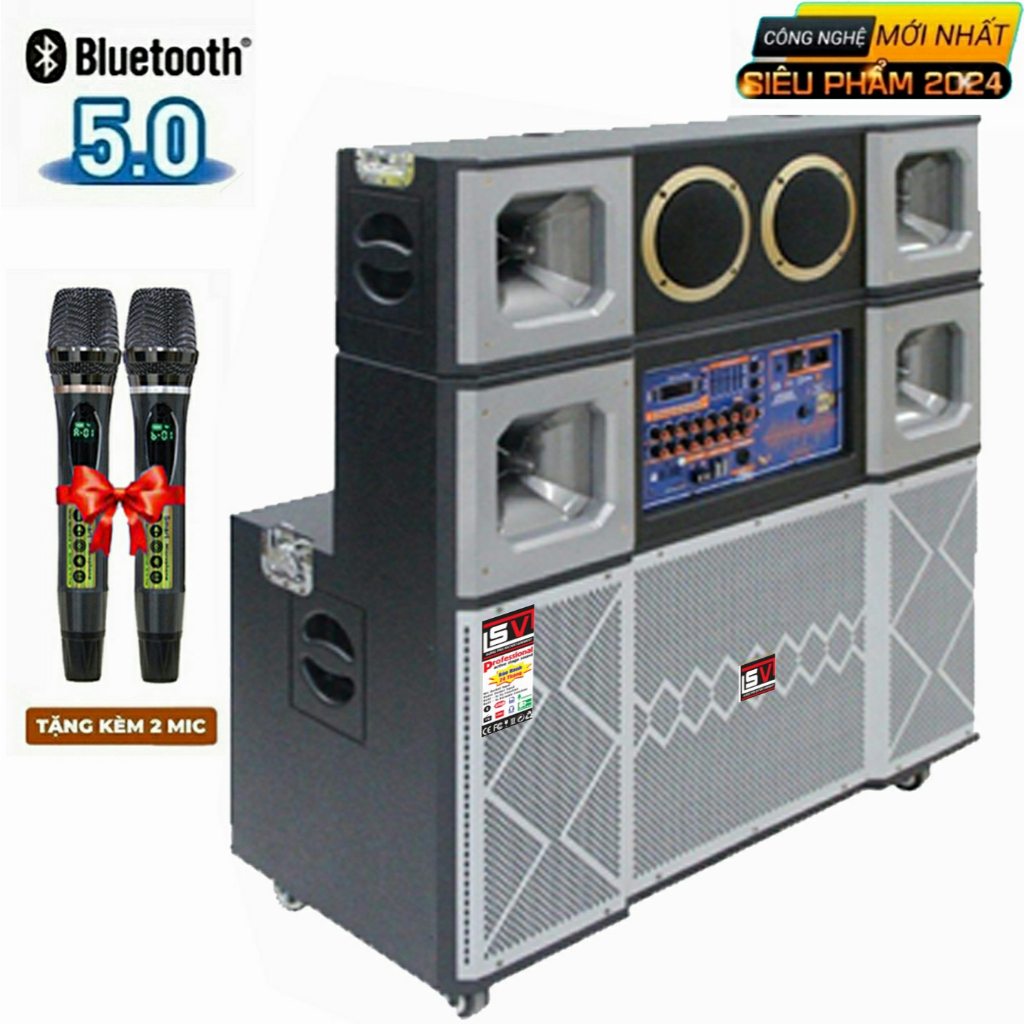 Loa Kéo Karaoke 4 Tấc Đôi Gập [ Trả Góp 0% ] | Bass 40 Đôi BM 215 ( Màu Xám ) Công Suất 3800w ...