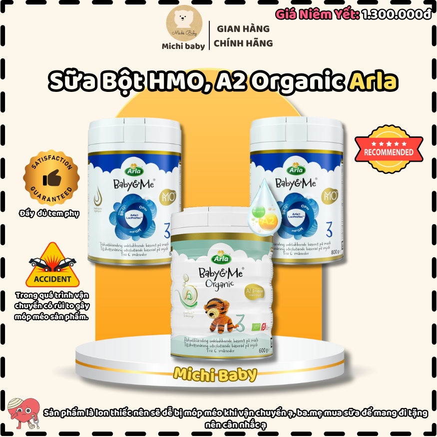 COMBO 3 LON- Sữa Arla Baby&Me A2 / HMO Cao Cấp Từ Đan Mạch số 1,2,3 hộp 600/800g - MC794 ...