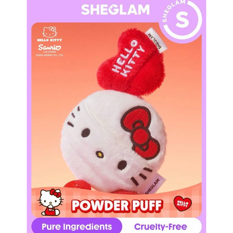 Hello Kitty｜SHEGLAM Cupid Cutie Powder Puff bông trang điểm | Shopee ...