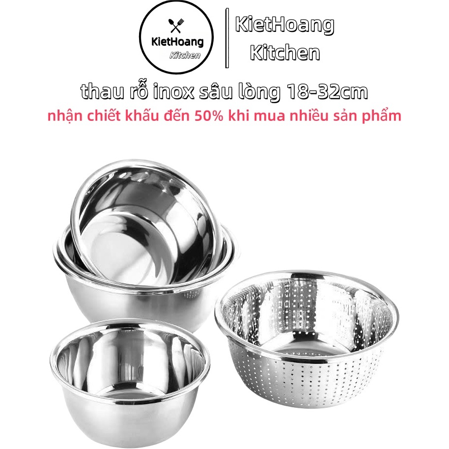 Thau inox cao cấp thực phẩm Kiệt Hoàng,loại dày,sâu,có viền.Dùng để ...
