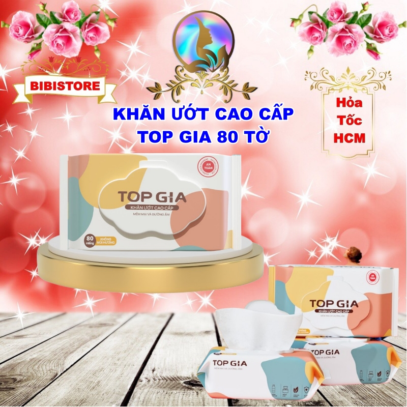 Khăn ướt Topgia không cồn không parabens cao cấp dành cho mẹ và bé (Bibistore) | Shopee Việt Nam