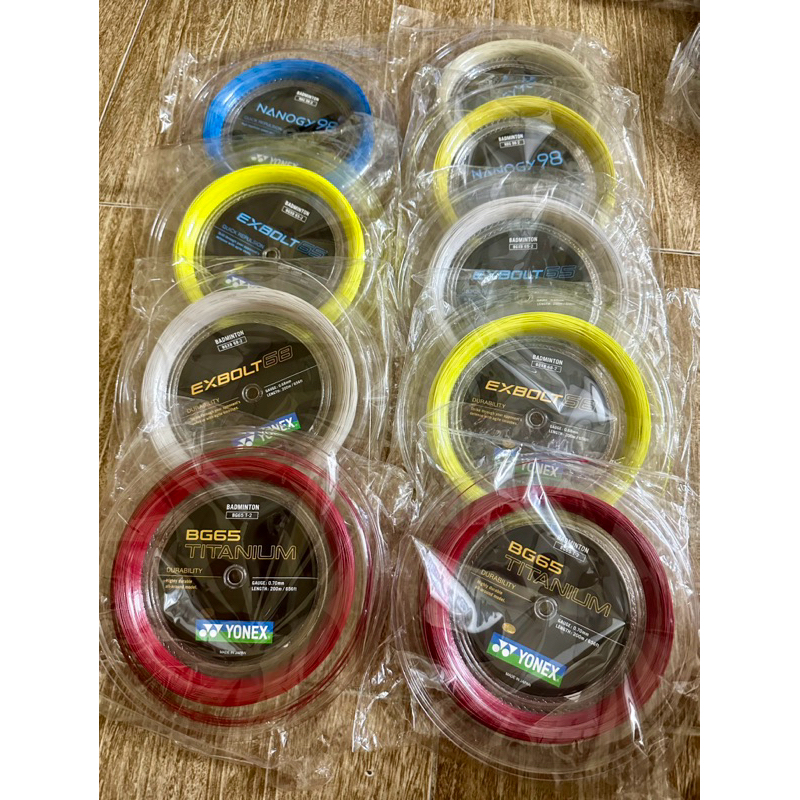 Dây cước vợt cầu lông yonex 65ti, 66u, exbolt 68, bg98 chính hãng 200m ...