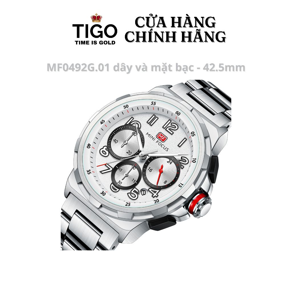 Đồng Hồ Nam MINI FOCUS MF0492G.01 Dây Thép Bạc Mặt Bạc Thép Không Gỉ Mặt Tròn 42.5mm | Shopee ...