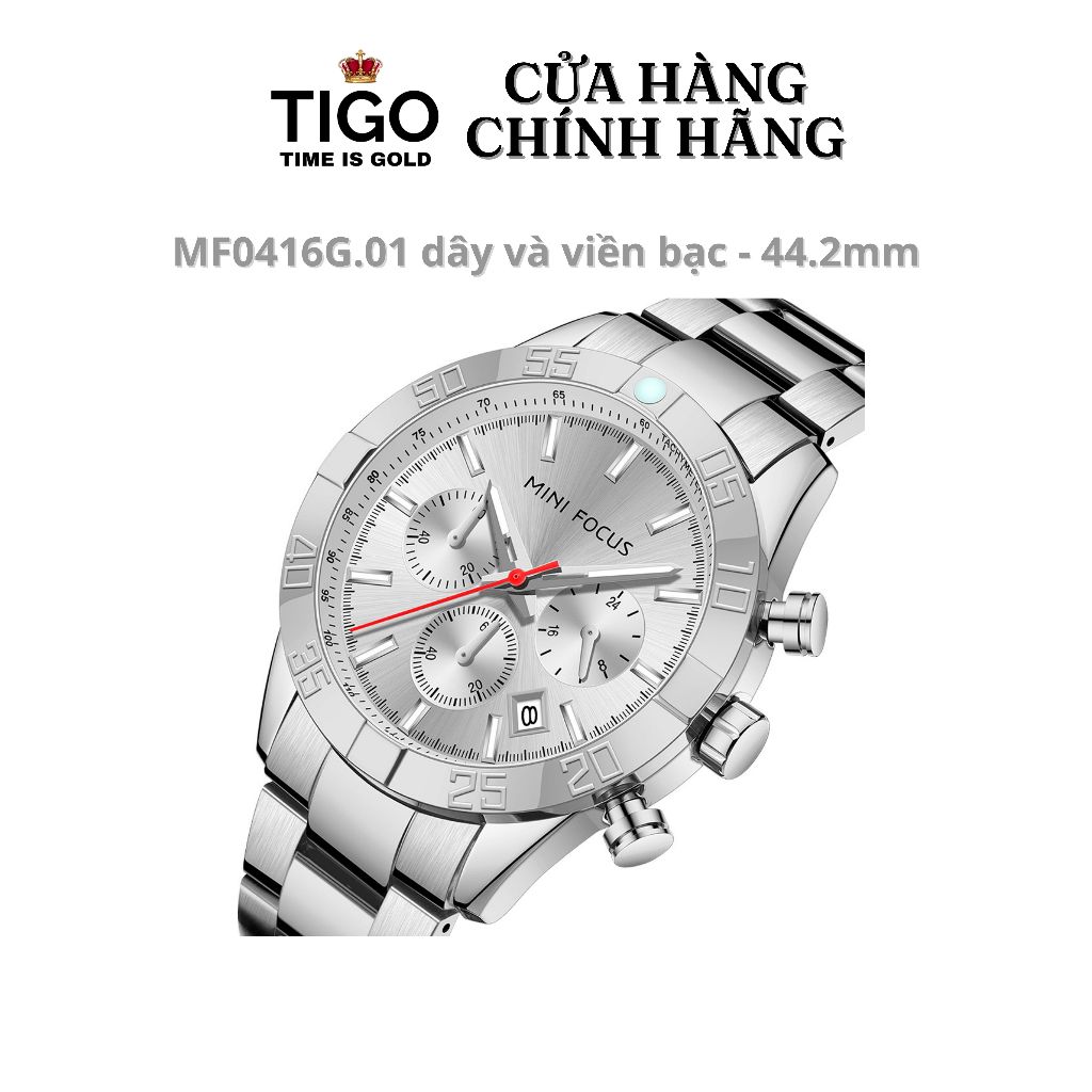 Đồng Hồ Nam MINI FOCUS MF0416G.01 Dây Thép Bạc Viền Bạc Thép Không Gỉ Mặt Tròn 44.2mm | Shopee ...