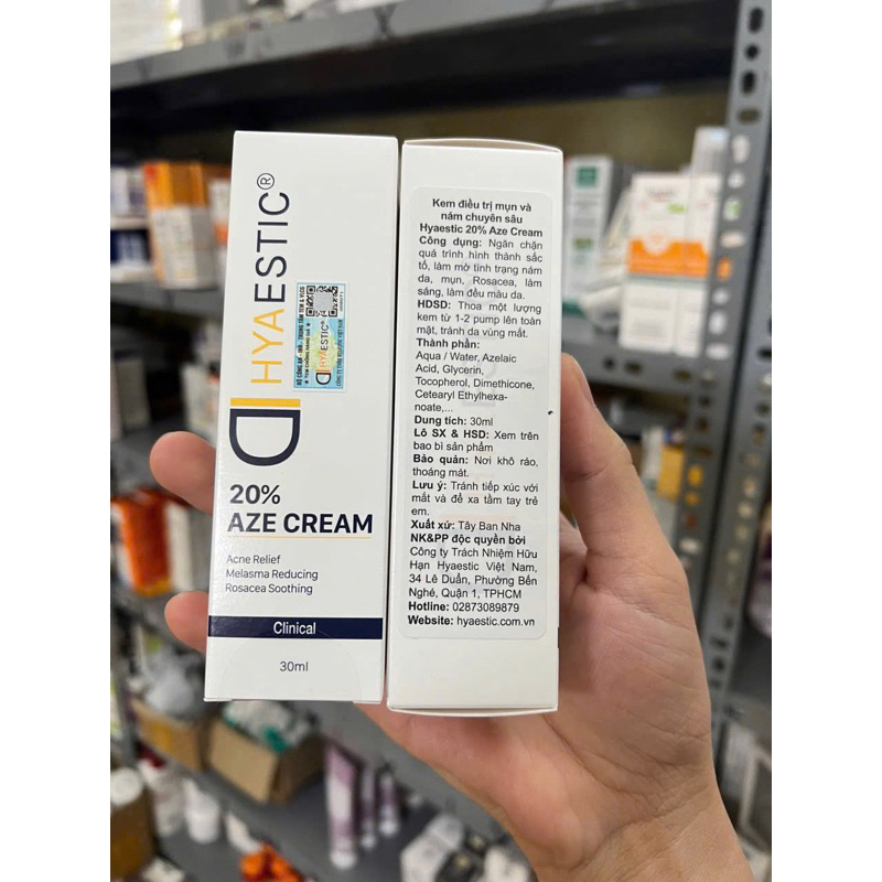 [Hàng Cty] Hyaestic 20% Aze Cream 30ml kem sáng da mờ thâm ngừa mụn ...