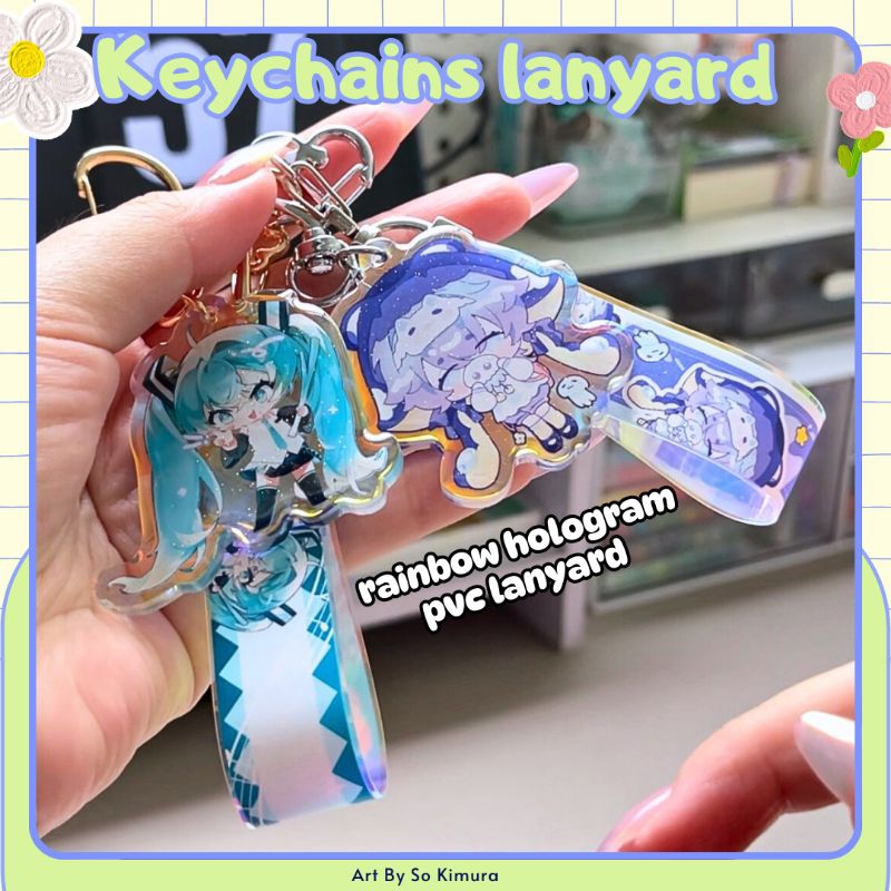 Móc khoác acrylic kèm dây đeo Miku Acrylic keychain hologram | Shopee ...