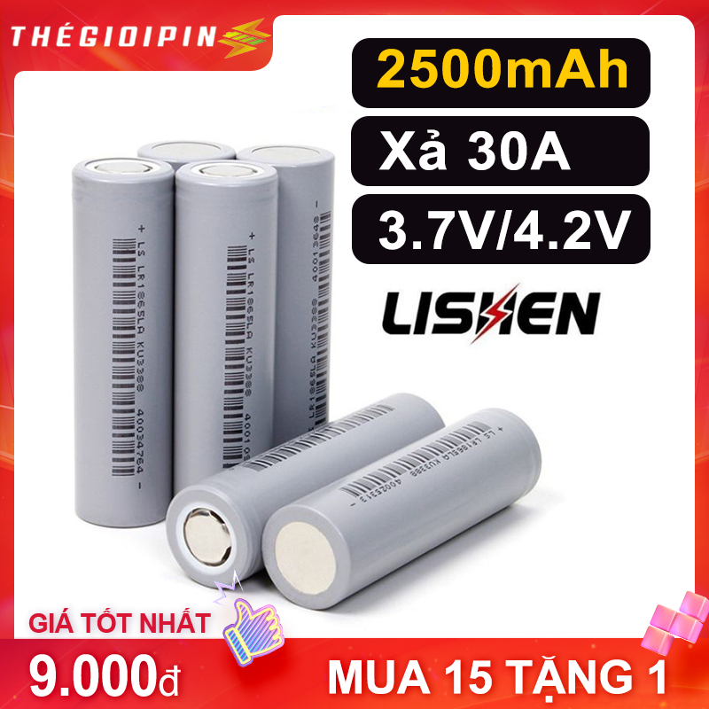 Pin 18650 Lishen Xám 2500mAh, 3.7v xả cao 30A Mới, Mua 15 tặng 1 ...