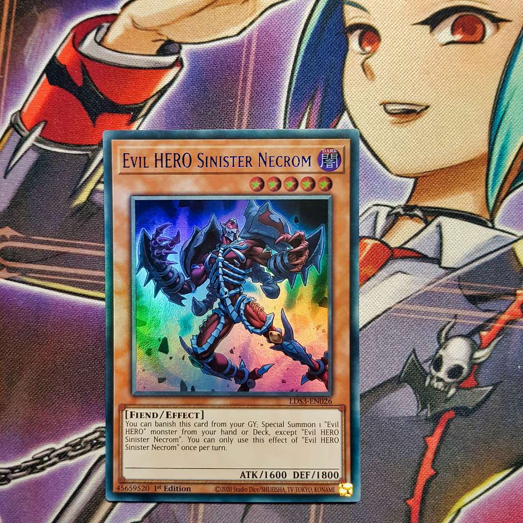 Thẻ bài Yugioh chính hãng | Evil HERO Sinister Necrom | LED5 Ultra rare ...