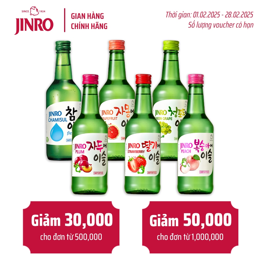 [CHÍNH HÃNG][HỎA TỐC 24H] Soju Hàn Quốc JINRO (Combo 06 Chai - Tự chọn vị) - 360ml | Shopee Việt Nam