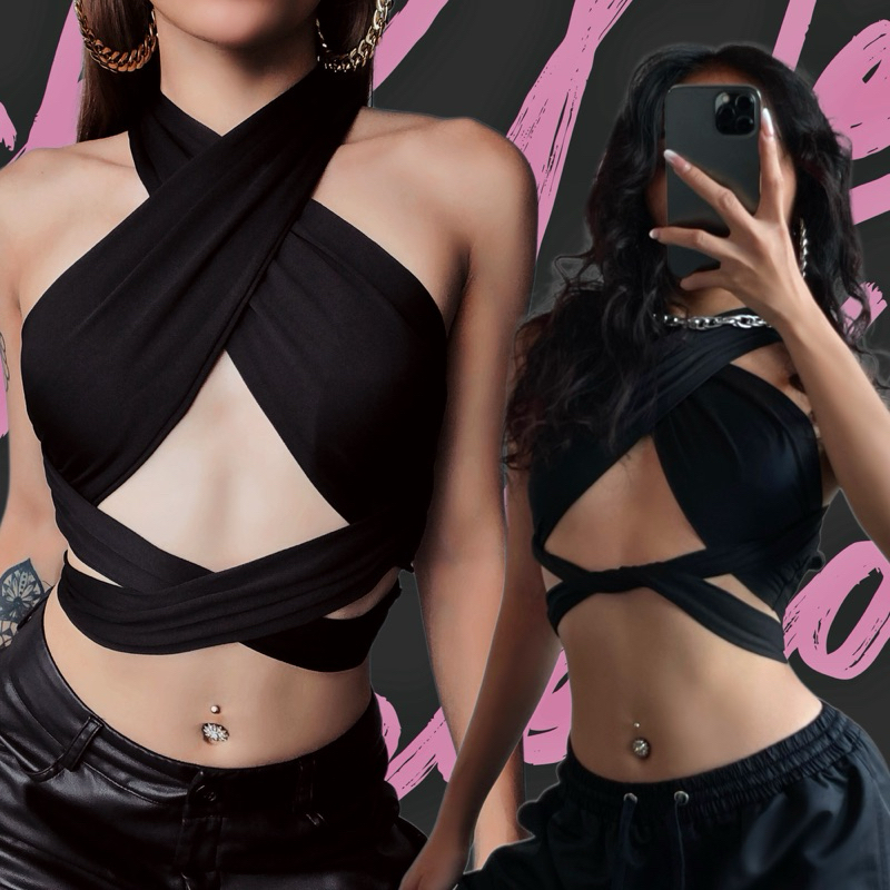 Amanda Dây Quấn Croptop Linda Dope Store ( Lót Mút ) | Shopee Việt Nam