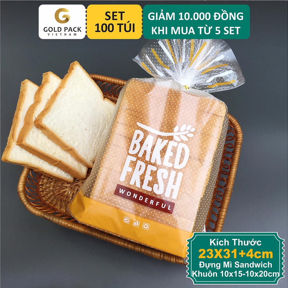 100 Túi Đựng Bánh Mì Sandwich Mờ Chất Liệu Bóng Đẹp [Gold Pack Việt Nam ...