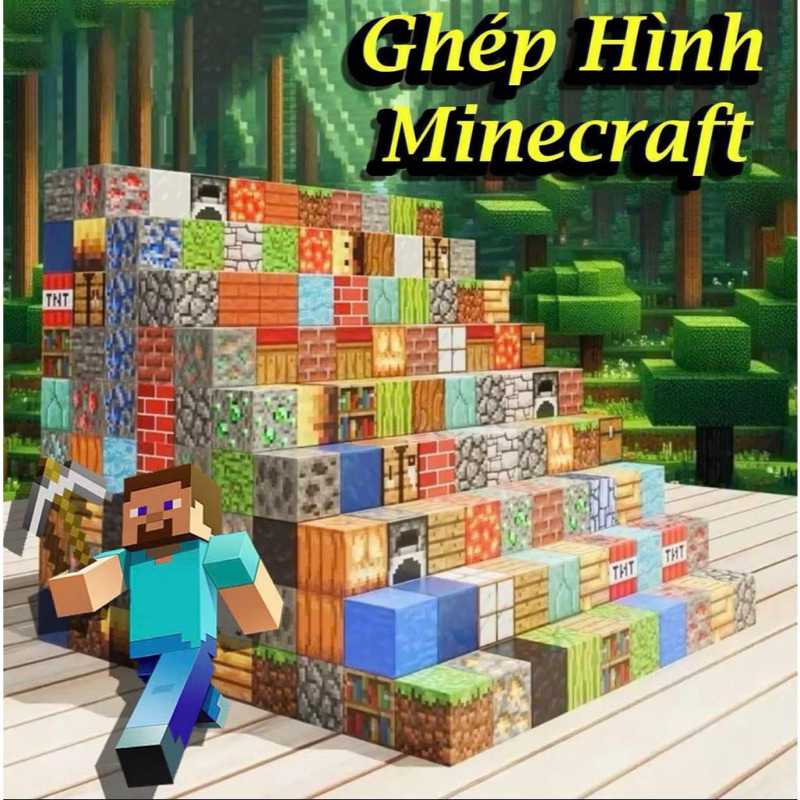 [ Mua 20 tặng 2 ] Sét 100 Khối Block Minecraft Nam Châm Từ Tính, Đồ Chơi Mô Hình Lắp Ráp Kiến ...