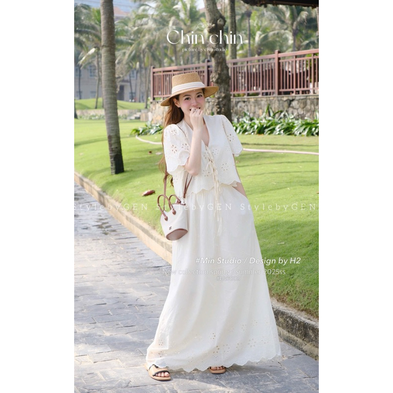 Set Bộ BBD Thô Ren Hoa Tay Bồng CHIN • Melanie Boutique | Shopee Việt Nam