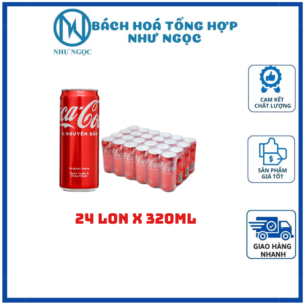 Nước Ngọt Có Gas Coca CoLa Lon 320ml - Bách Hóa Tổng Hợp Như Ngọc | Shopee Việt Nam