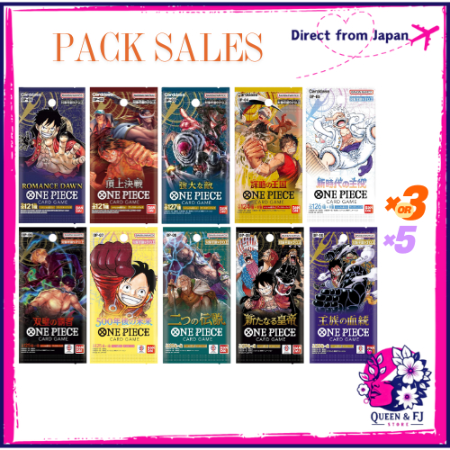 BANDAI ONE PIECE Card Game Booster Pack OP-01～OP-10 ,10Types , 3-packs ...