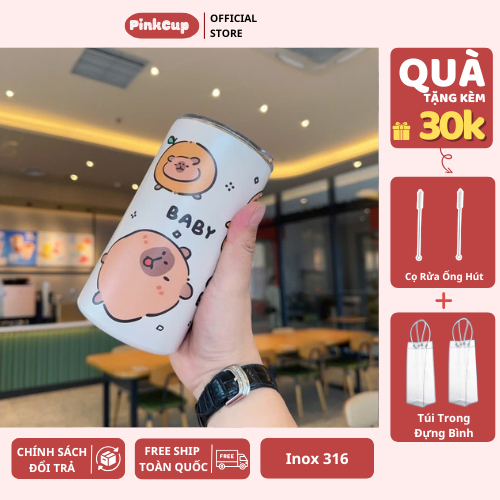 [HÀNG SẴN - GIAO NHANH 24H] Ly giữ nhiệt Capybara Pinpcups cao cấp 600ml - PC56 | Shopee Việt Nam
