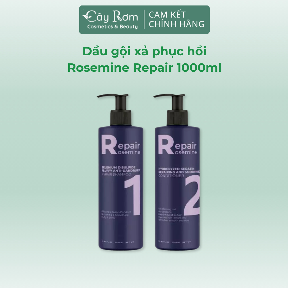 Dầu gội xả phục hồi [1000ml] làm phồng tóc ngăn ngừa tóc gãy rụng Rosemine Repair 1000ml | Cây ...